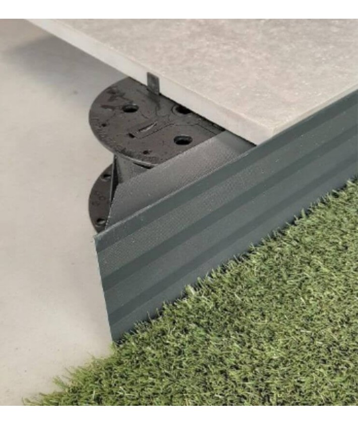 Bordure terrasse sur plot Anthracite Ral 7016 - Ain Carrelages